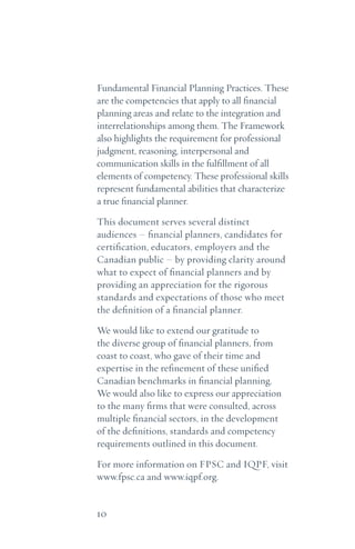 The Canadian Financial Planning Definitions, Standards & Competencies ...
