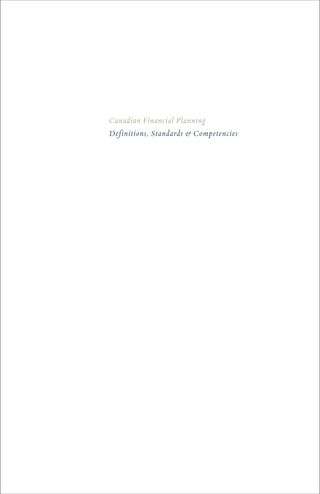 The Canadian Financial Planning Definitions, Standards & Competencies ...