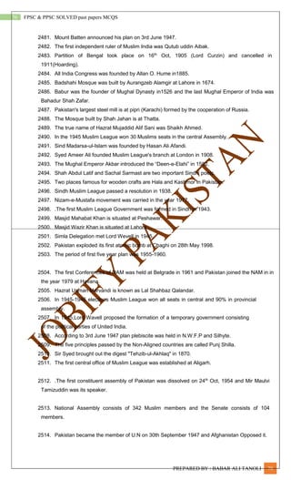 FPSCOTS FIA solved mcqs.pdf | Islam | Religion & Spirituality
