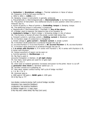 Fpsc electronic engineer past questions | DOCX