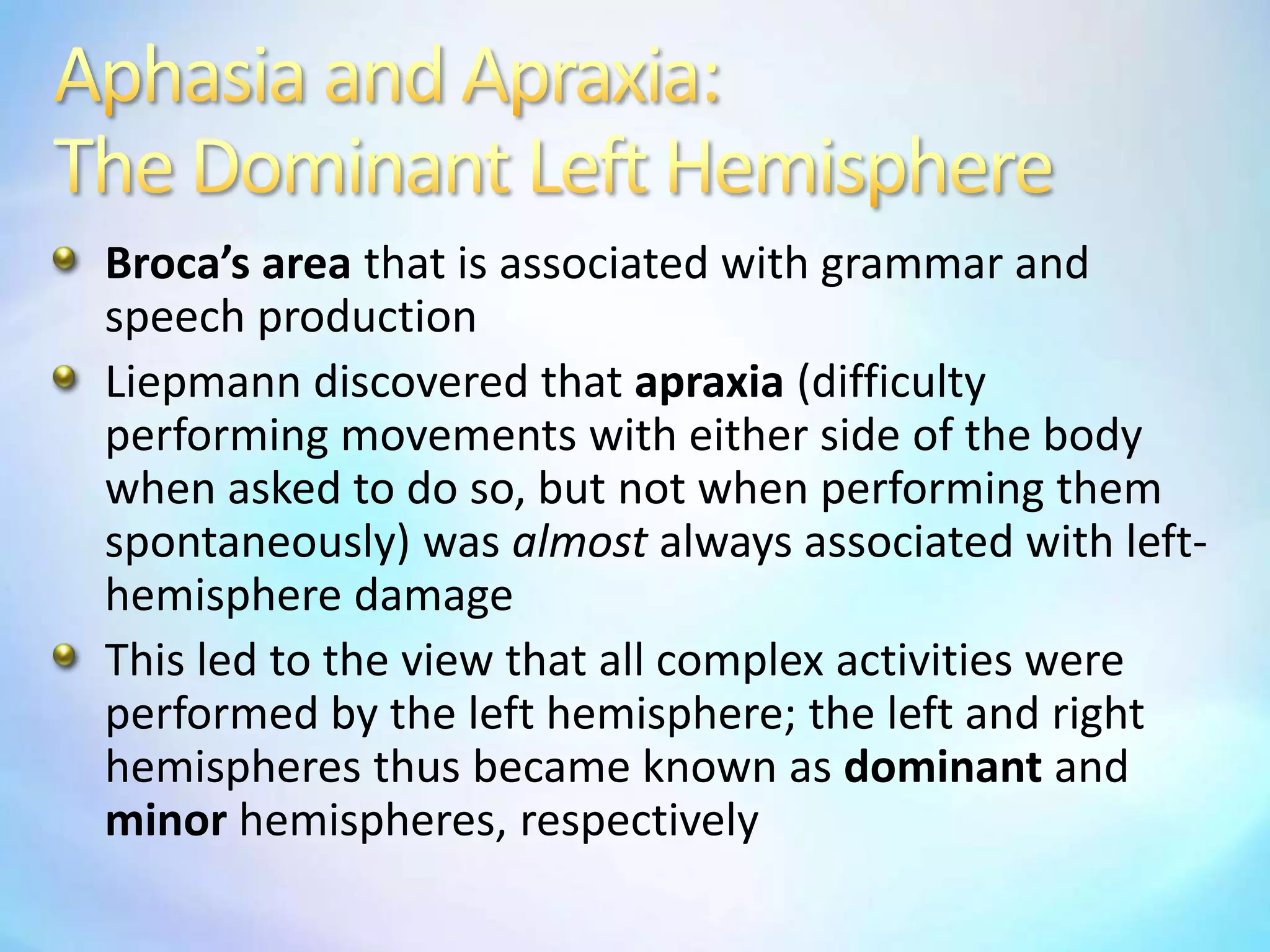 Cerebral lateralisation | PPTX