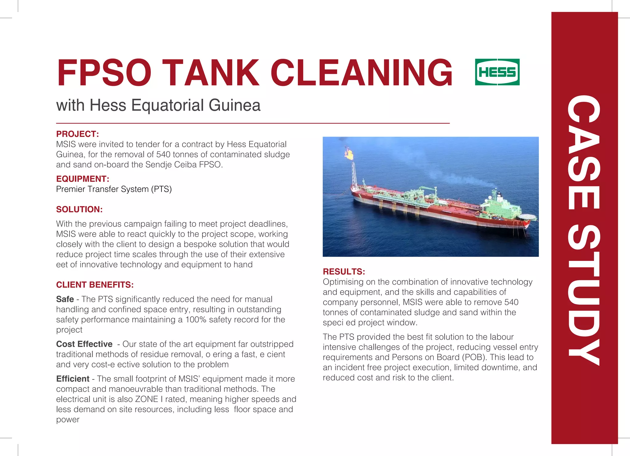 FPSO Tank Cleaning Services | PDF