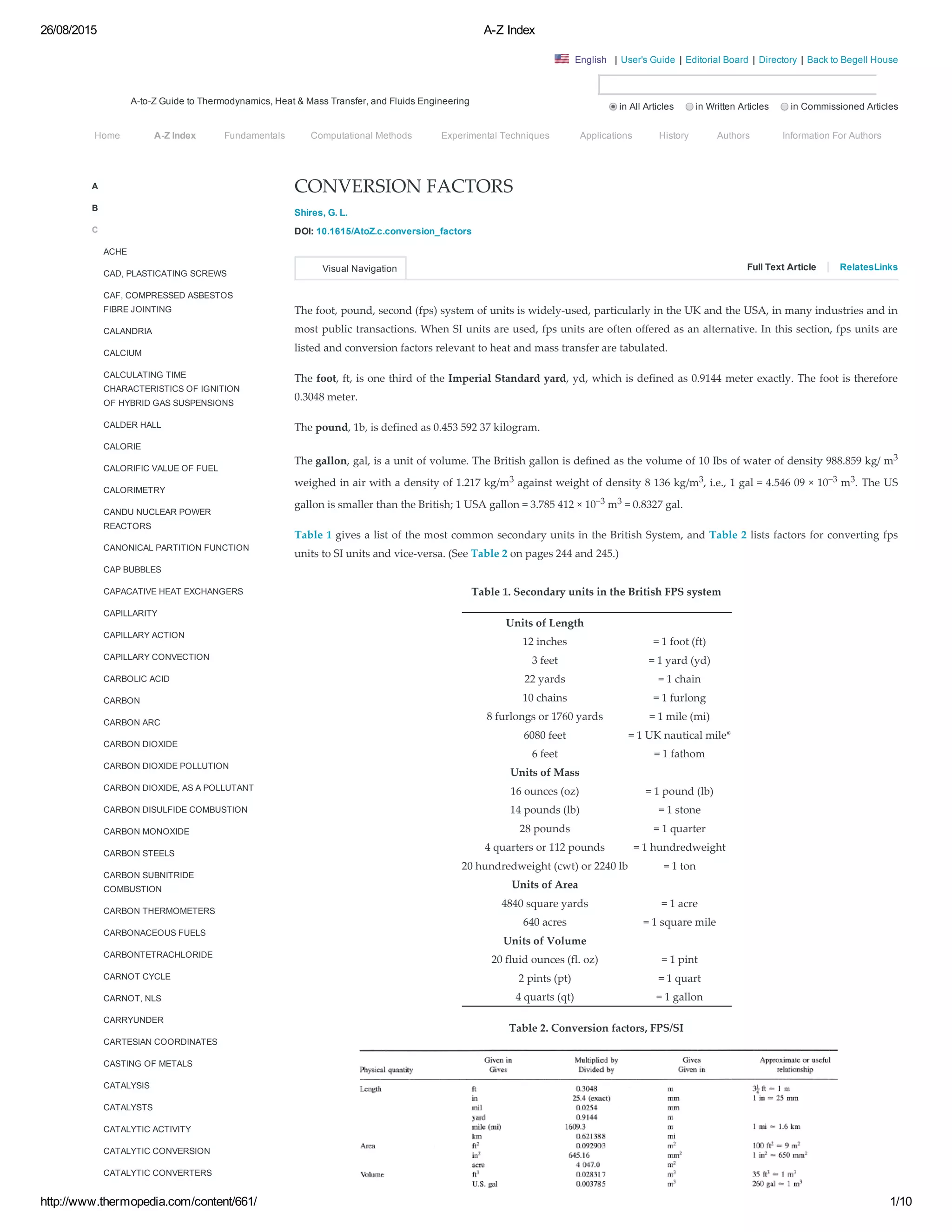 Fps to si conversions | PDF