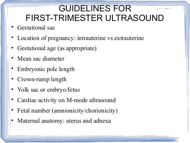 first trimester ultrasound and overview of obs imaging