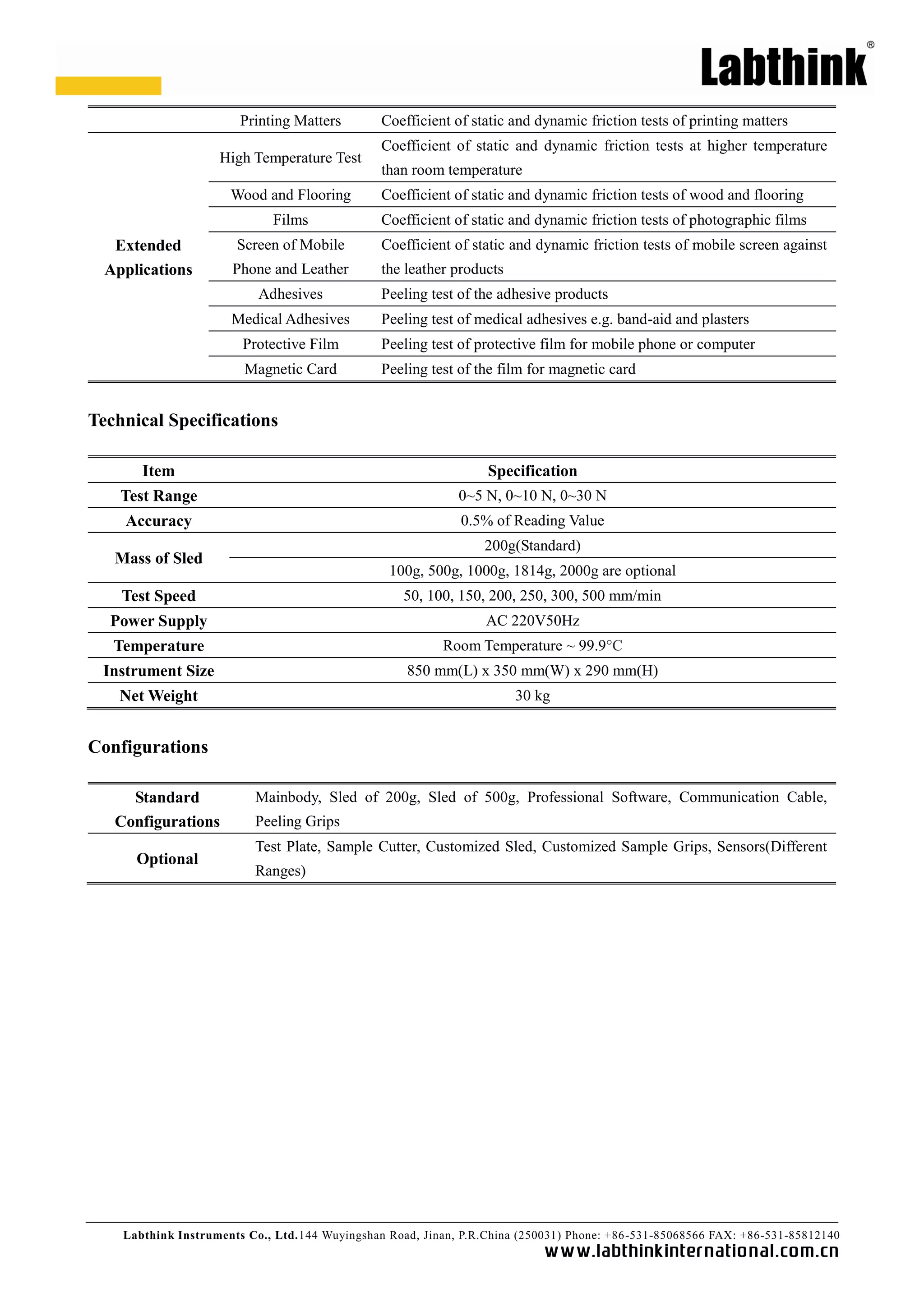 Friction / Peel Strength Tester | PDF
