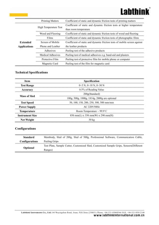 Friction / Peel Strength Tester | PDF