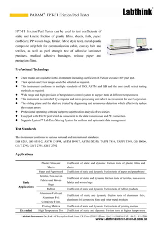 FPT-F1-Friction-Peel-Tester | PDF