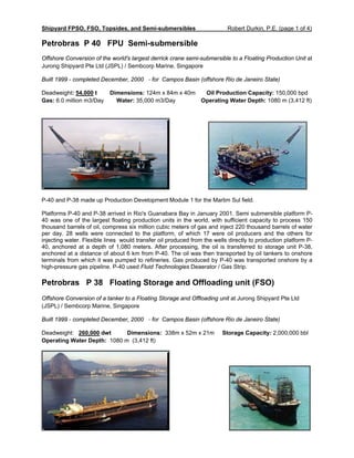 FPU FPSO & FSO Experince With Petrobras | PDF | Scuba Diving | Extreme ...