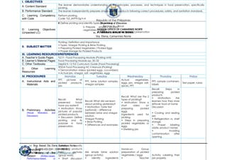 Simplified DLL Fish Processing - Pickling | DOCX