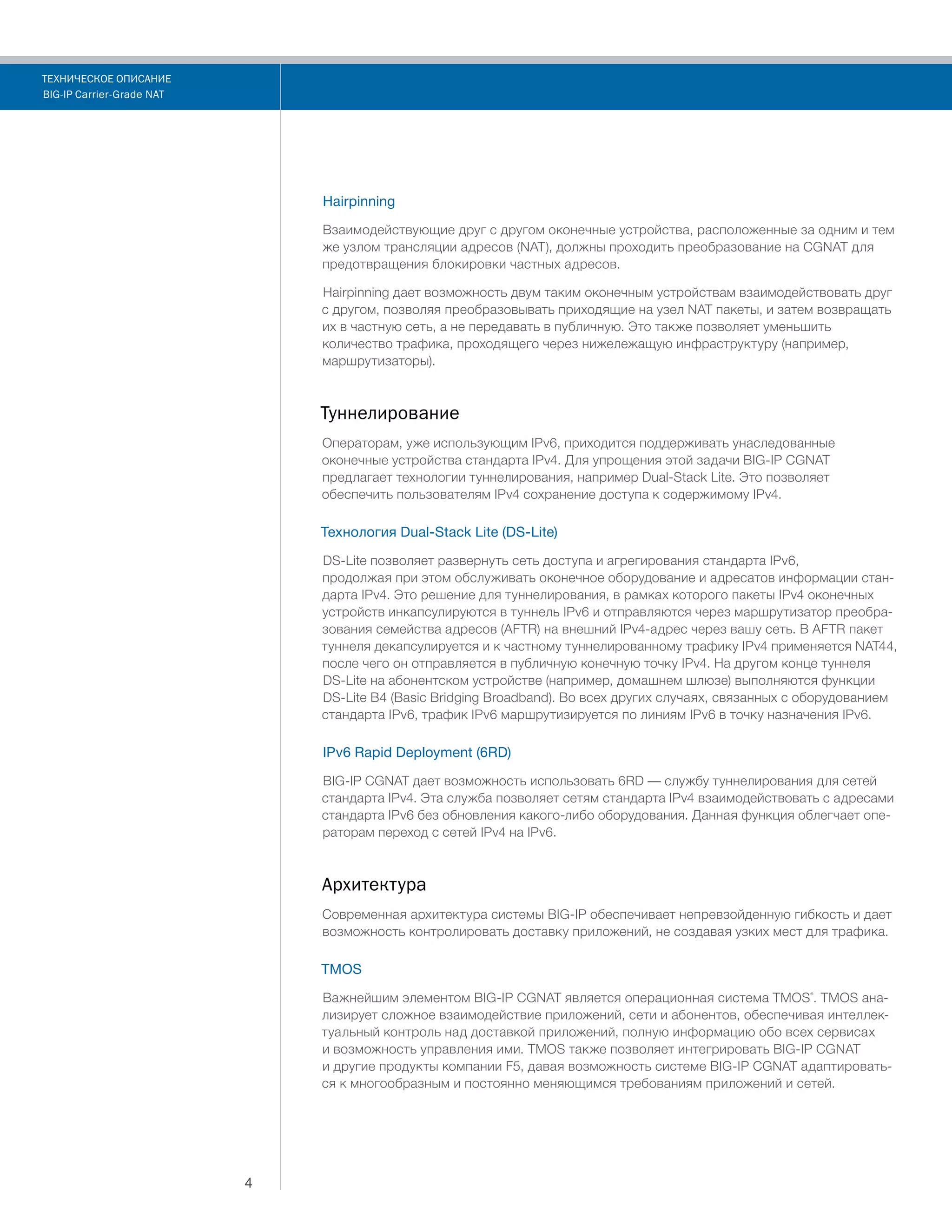 F5 Carrier-Grade NAT (CGNAT): техническое описание | PDF