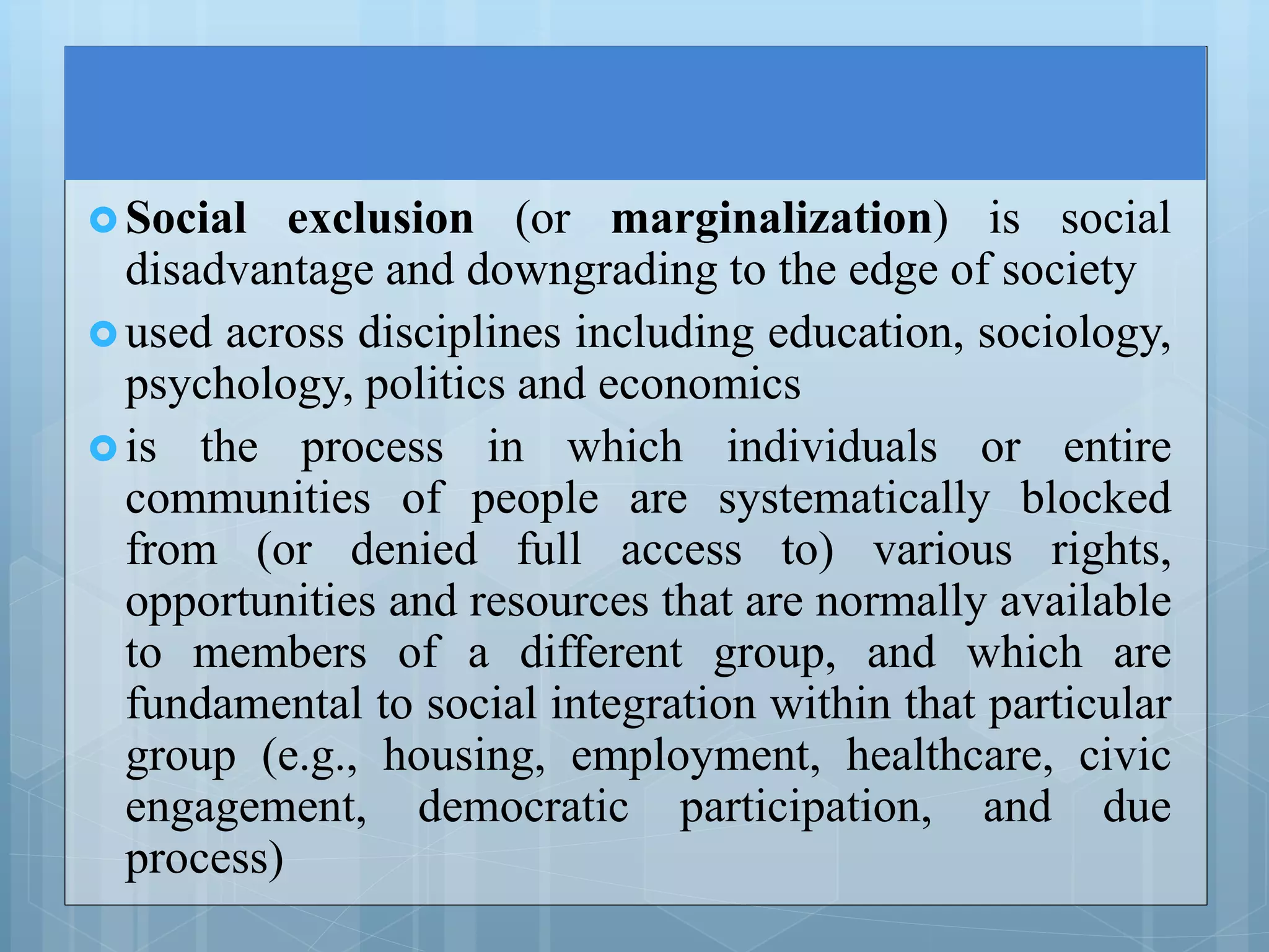 Marginalisation | PPTX