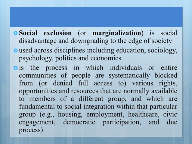 Marginalisation | PPT