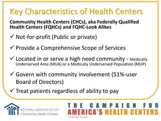 FQHC 101 What is a Community Health Center? | PPTX