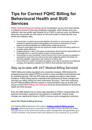 FQHC Billing For Behavioural Health And SUD Services.pdf