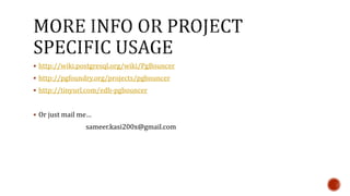 Connection Pooling in PostgreSQL using pgbouncer | PPT