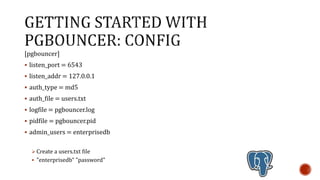 Connection Pooling in PostgreSQL using pgbouncer | PPT