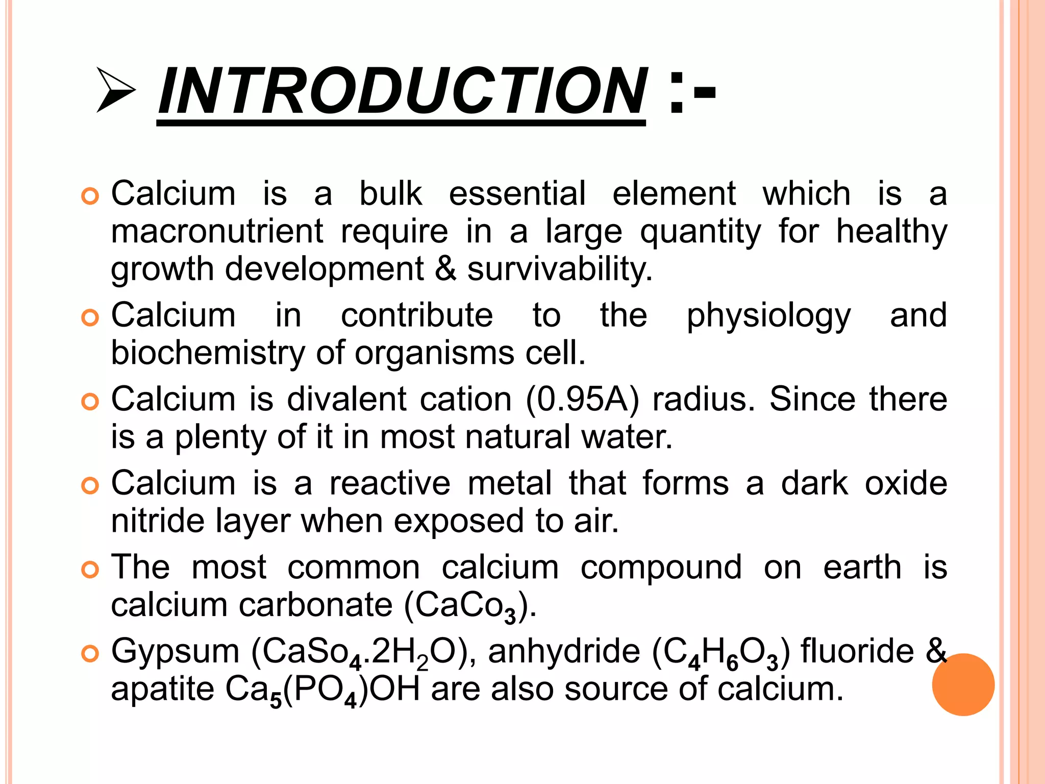 CALCIUM IN BIOLOGICAL SYSTEM | PPT
