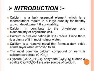 CALCIUM IN BIOLOGICAL SYSTEM | PPT