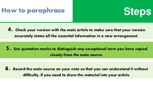 Top tips on how to paraphrase (sample)