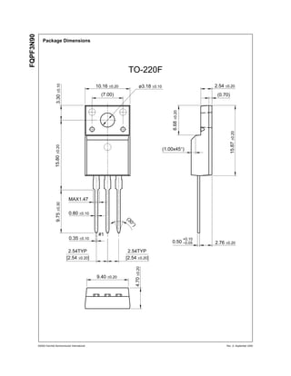Original N-Channel Mosfet FQP3N80C 3N80C 3A 800V TO-220F New FAIRCHILD ...
