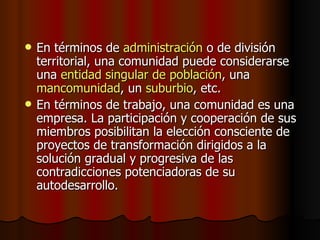M.E.F."COMPONENTE COMUNITARIO" | PPT