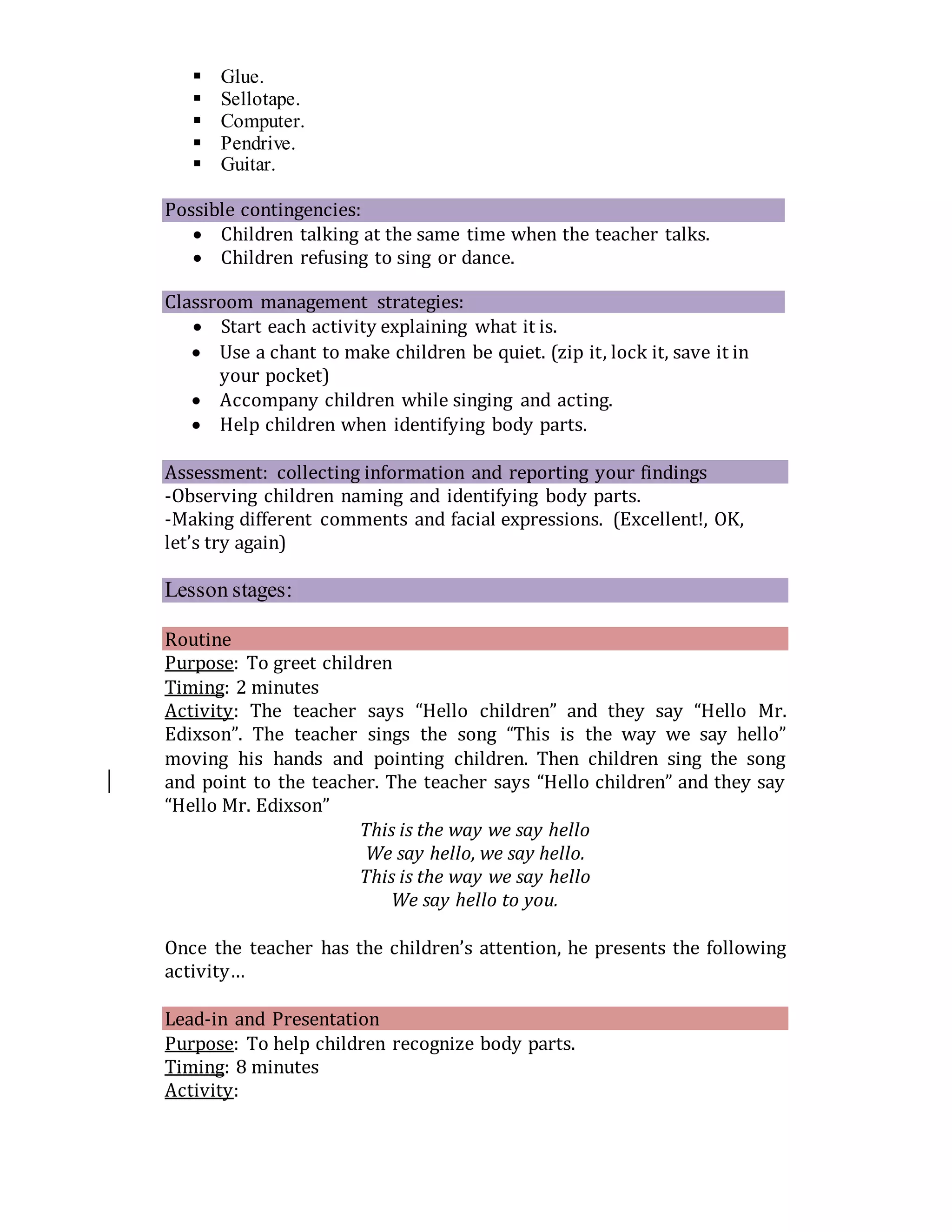 Lesson plan 7 | DOC | Homework and Study | Education