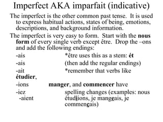 All French verbes Conjugation explained. | PPT