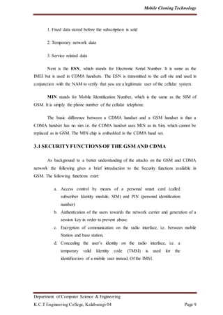 Mobile Cloning Technology Report | DOCX