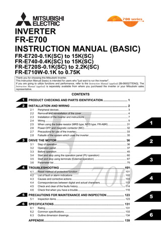 Fr e700 instruction manual(basic) | PDF