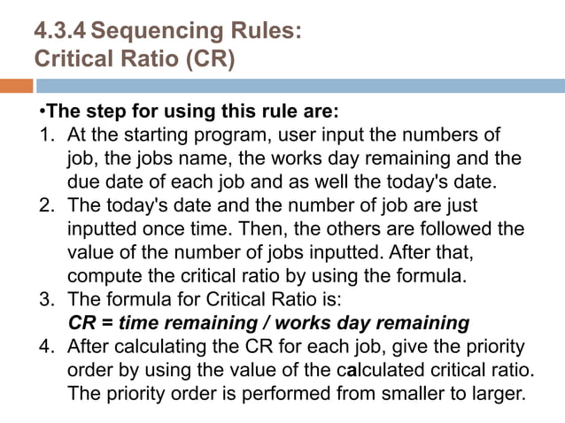 Scheduling Sequencing Rulespptx