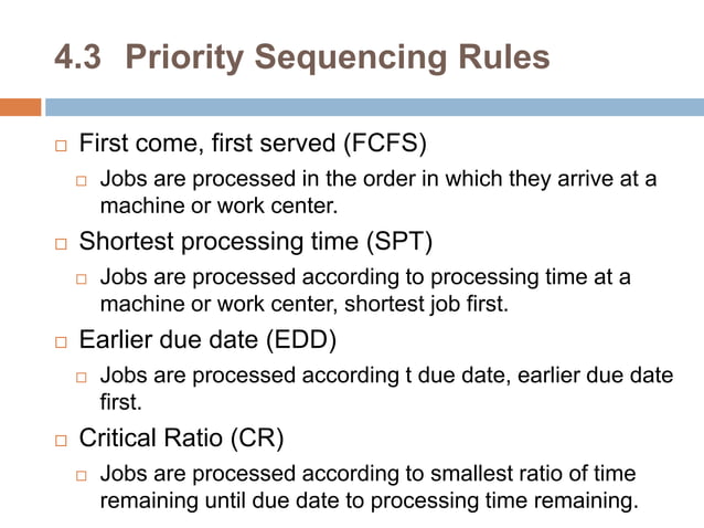 Scheduling Sequencing Rulespptx