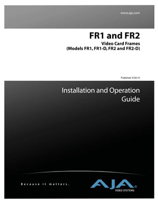 AJA FR1 and FR2 | PDF