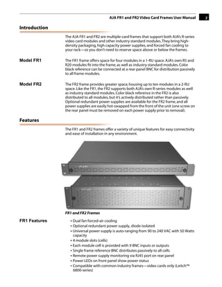 AJA FR1 and FR2 | PDF