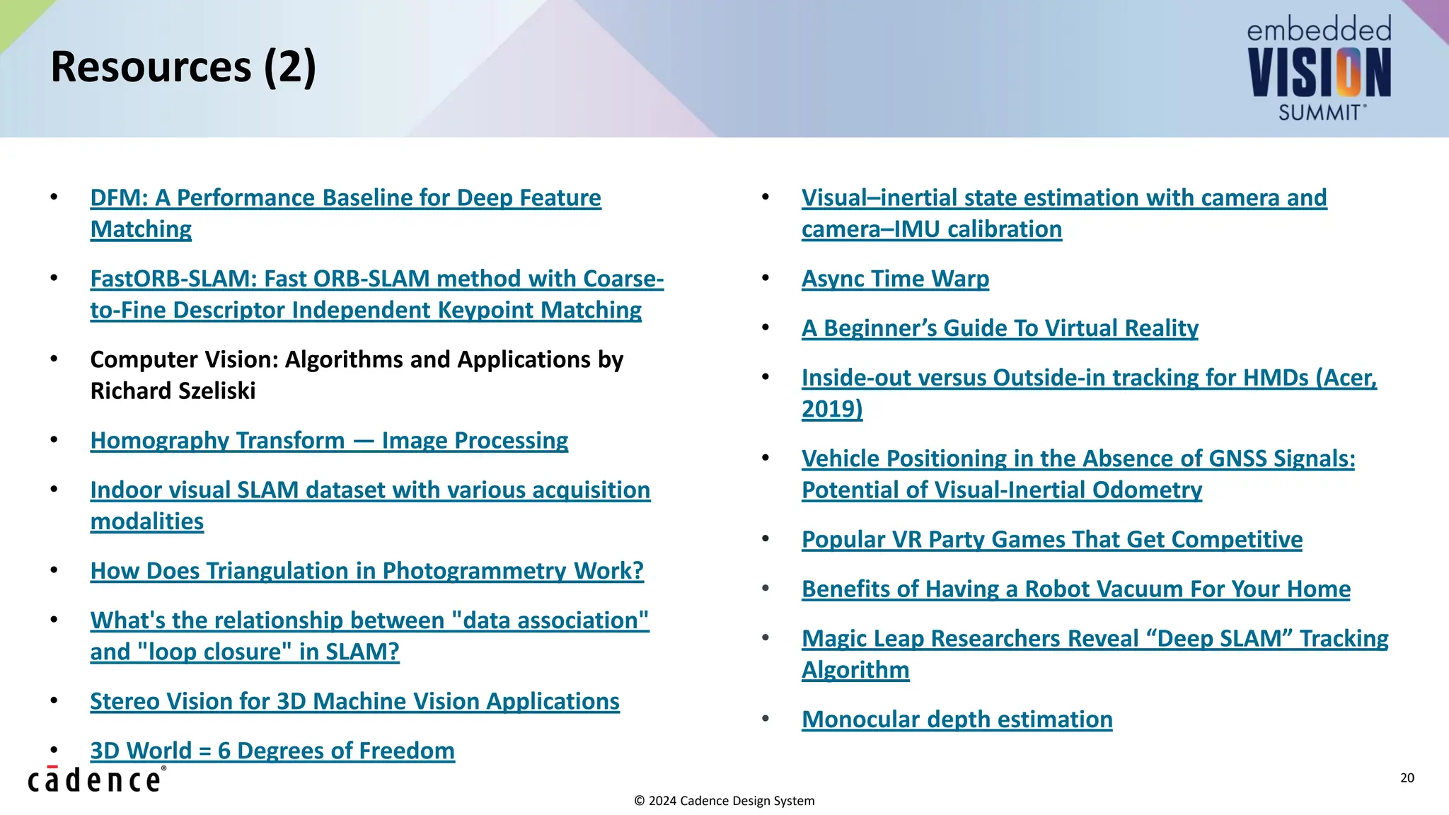 “Introduction to Visual Simultaneous Localization and Mapping (VSLAM ...
