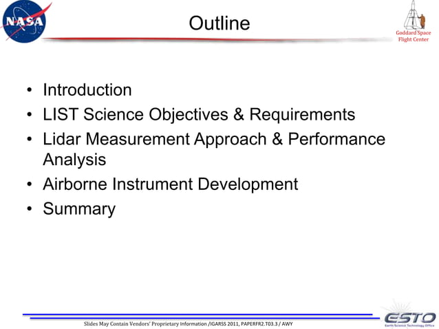 SIXTEEN CHANNEL, NON-SCANNING AIRBORNE LIDAR SURFACE TOPOGRAPHY (LIST ...