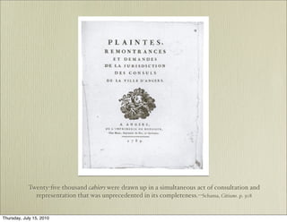 Cahiers French Revolution