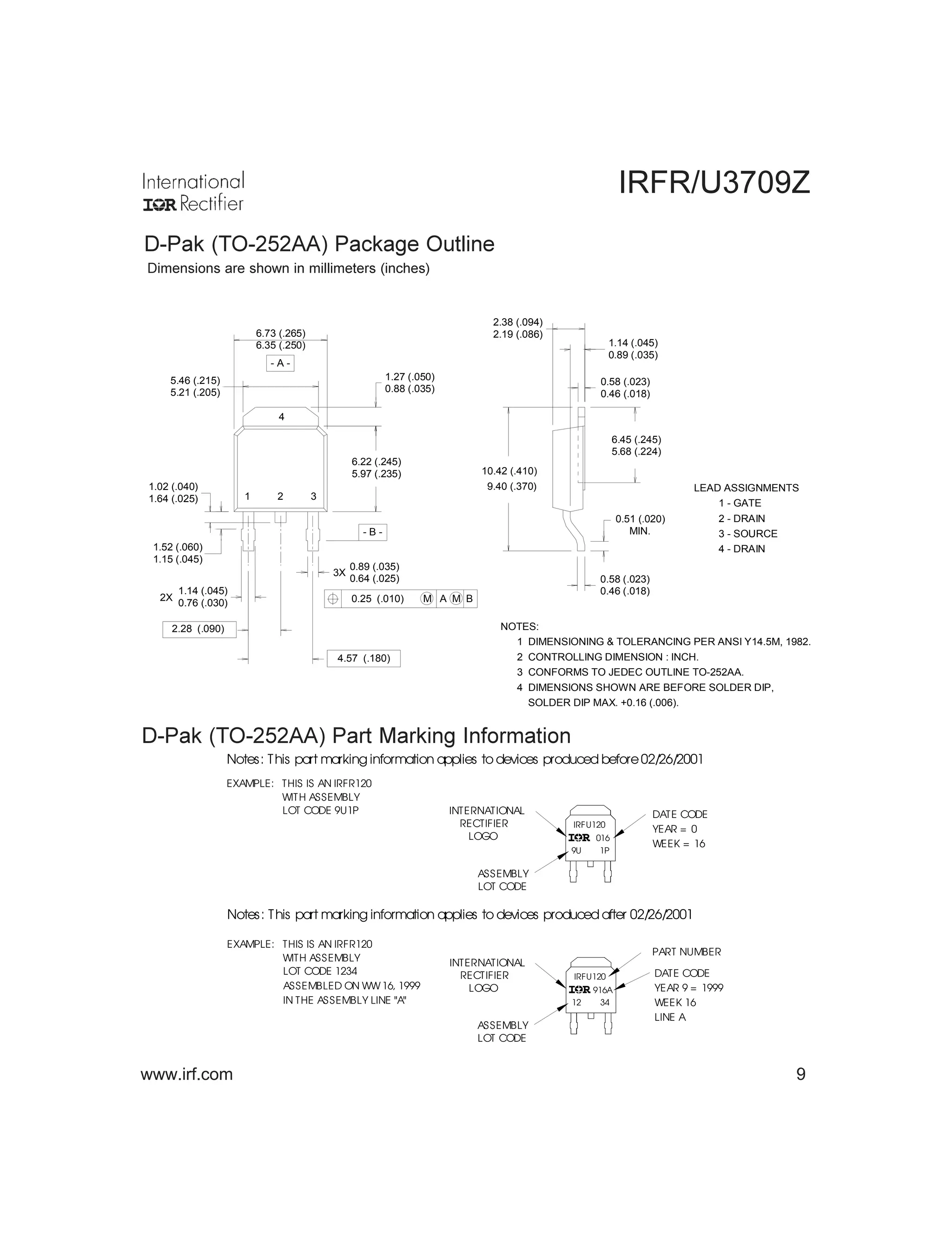 Original N - Channel Mosfet IRFR3709ZTRPBF FR3709Z 3709 FR3709 TO-252 ...