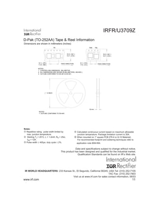 Original N - Channel Mosfet IRFR3709ZTRPBF FR3709Z 3709 FR3709 TO-252 ...
