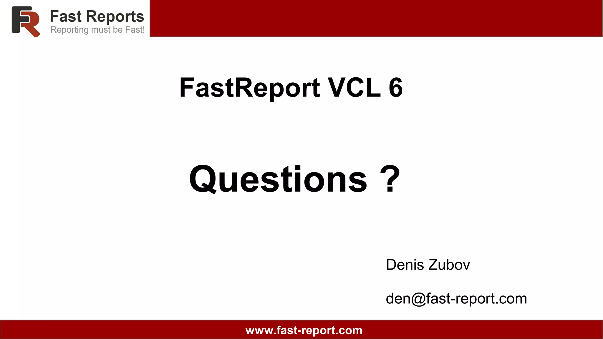 FastReport VCL6 Nuremberg 2018 | PPT