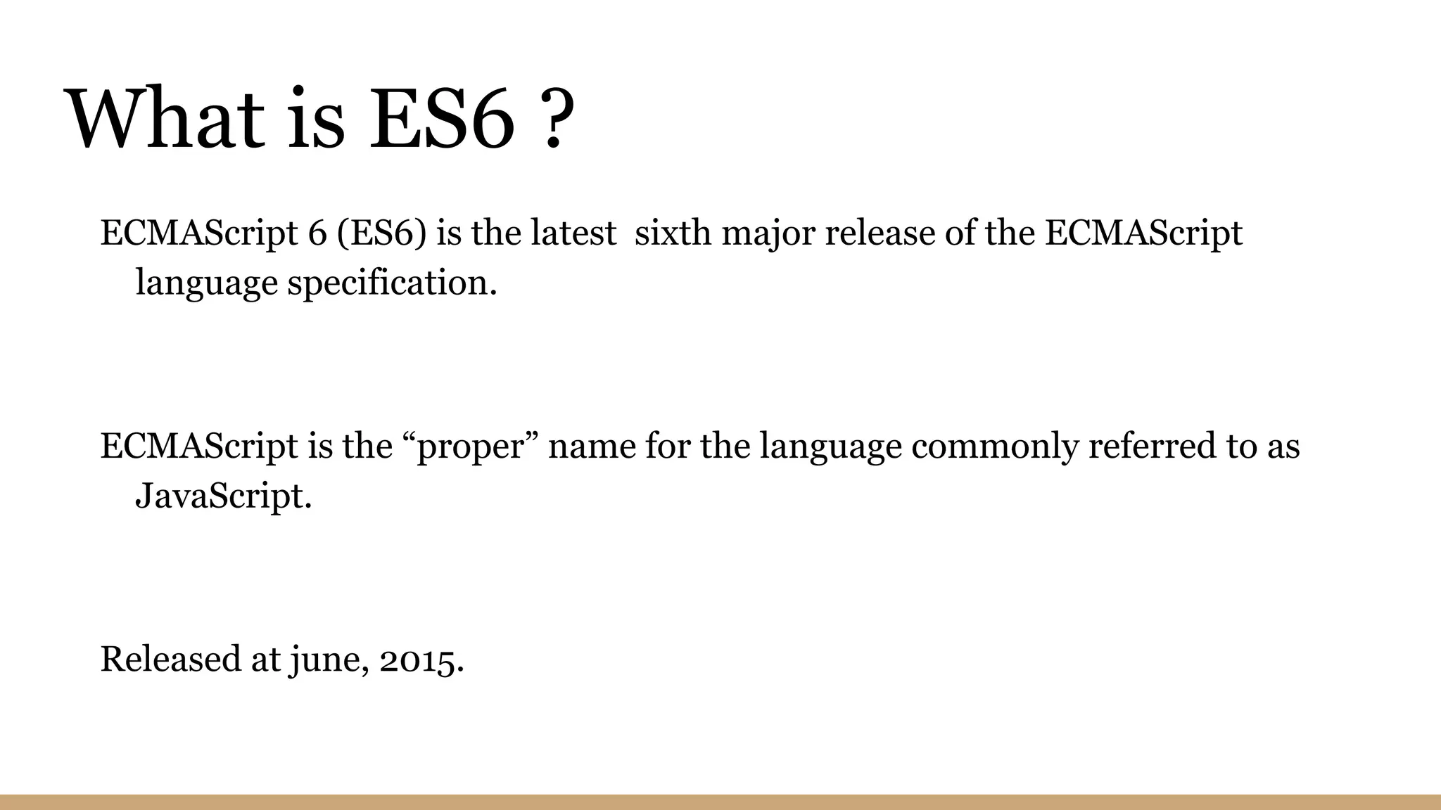 Es6 features part 1 | PPTX