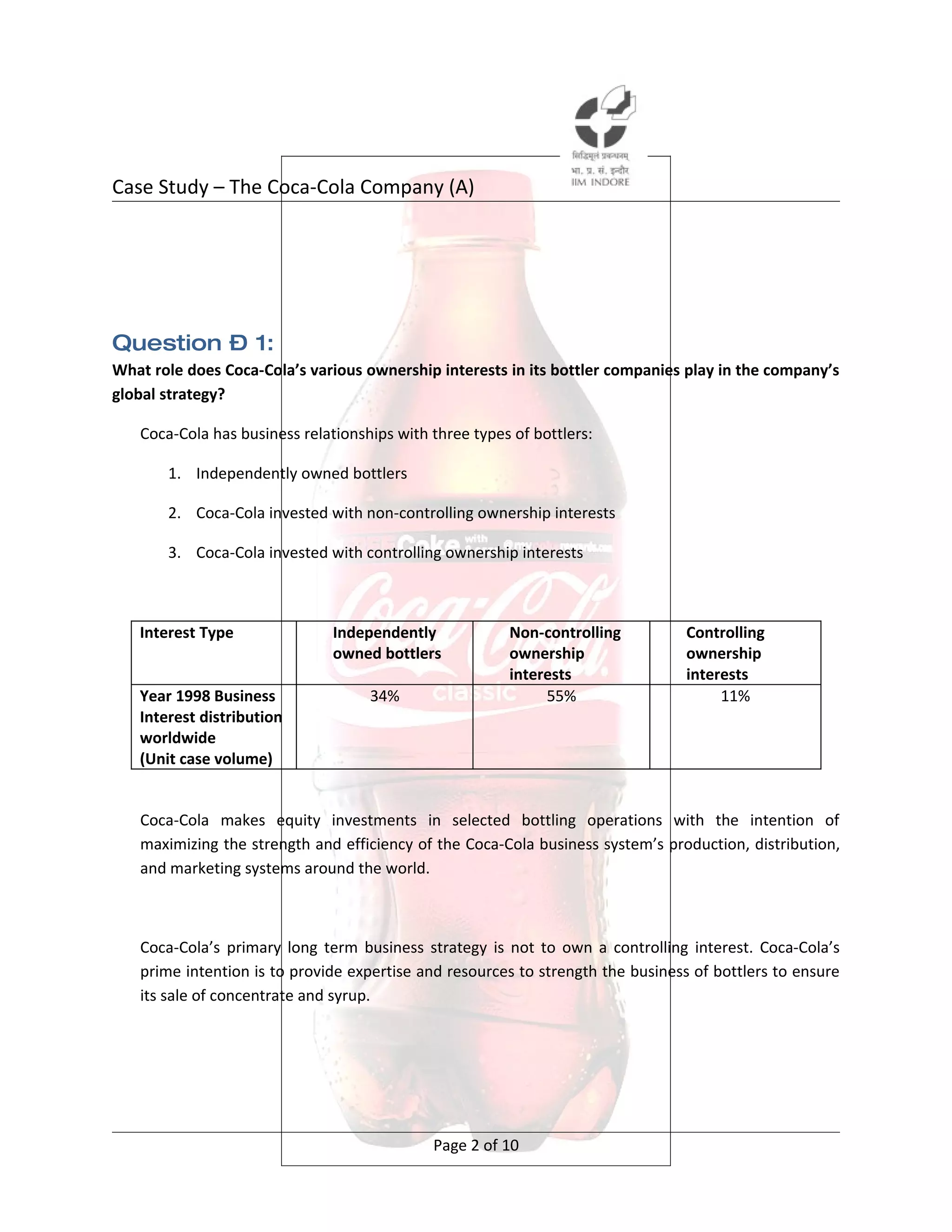 Fra coca - cola case study | DOC