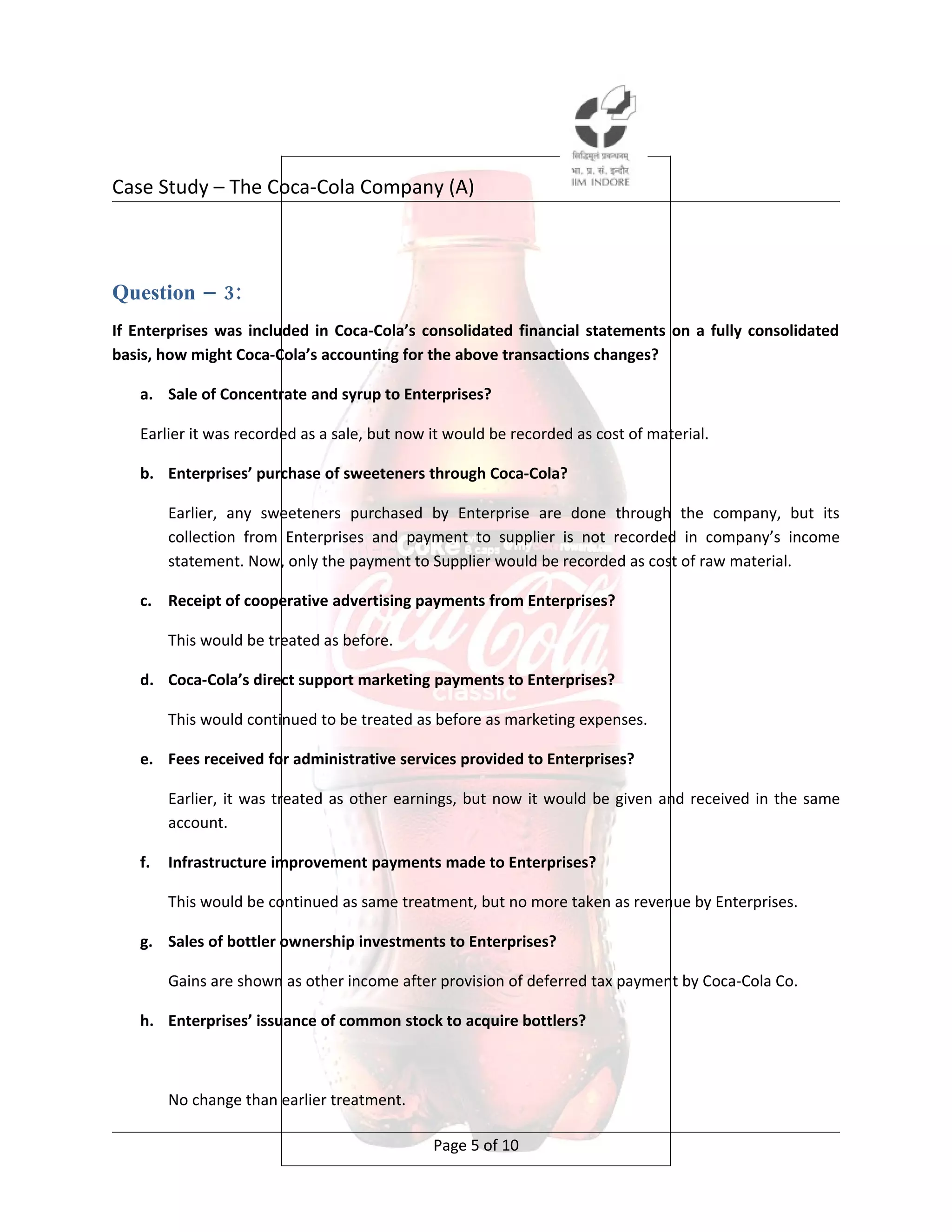 Fra coca - cola case study | DOC