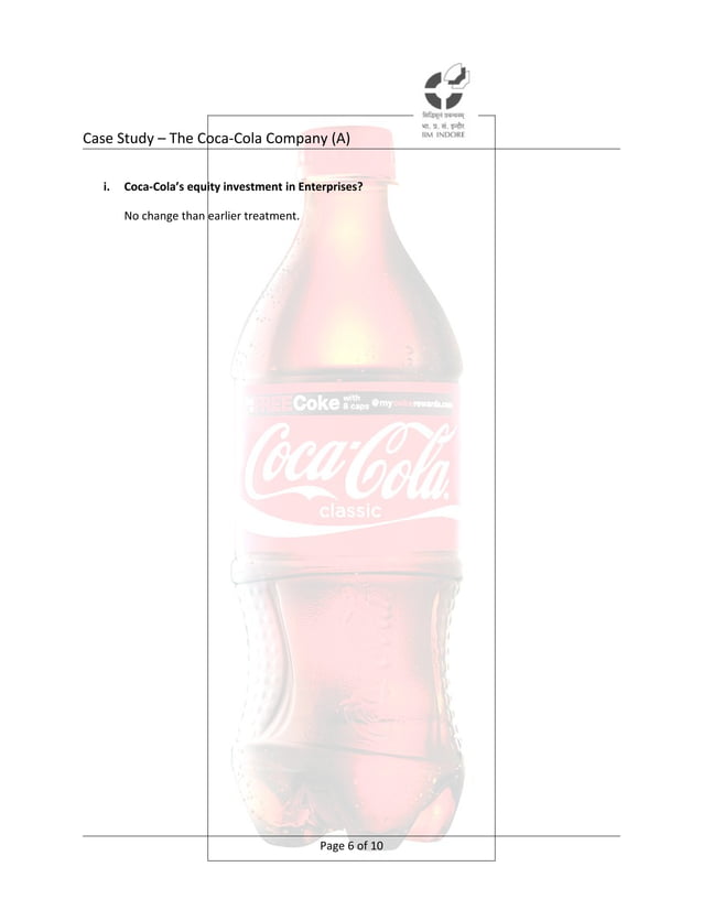 Fra coca - cola case study | DOC | Business Accounting & Finance | Business