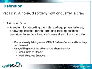 FRACAS, Failure Reporting Analysis, Corrective Action System | PPT