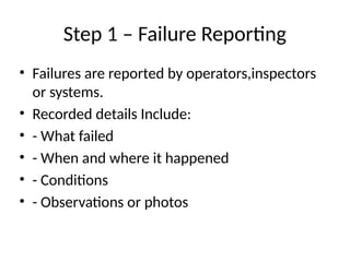 Failure reporting, analysis & corrective action | PPTX