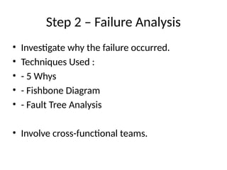 Failure reporting, analysis & corrective action | PPTX