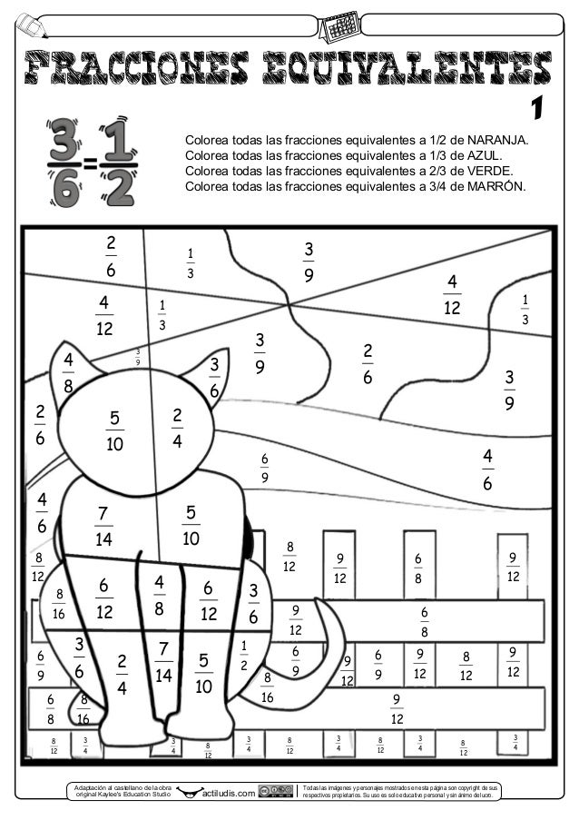 Fracciones para colorear - Imagui