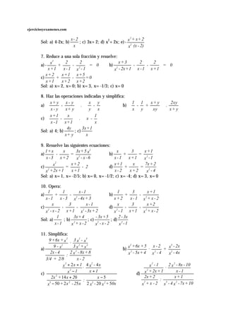 Fracciones algebraicas | PDF