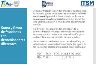 Fracciones algebraicas prope | PPTX