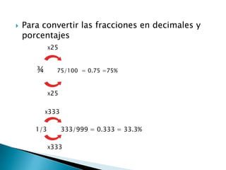 Fracciones, decimales y porcentajes | PPT